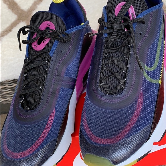 Nike | Shoes | Nike Air Max 290 Blue Voidchrome Yellowblack M | Poshmark